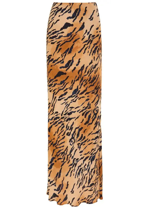 NEVER FULLY DRESSED Dorris Tiger-print Maxi Skirt
