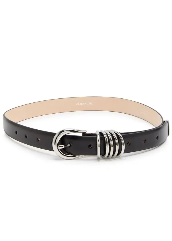 DEHANCHE Hollyhock Leather Belt - Black And Silver