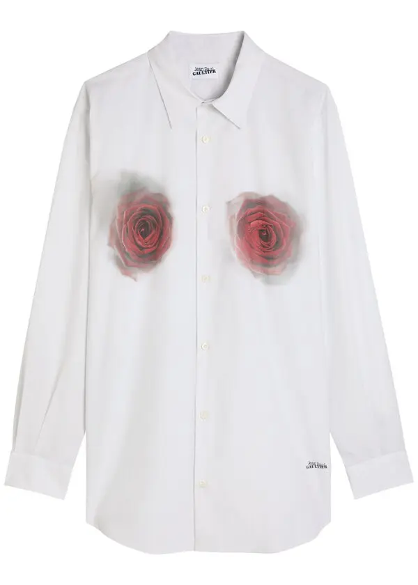Jean Paul Gaultier Floral-print Cotton-poplin Shirt