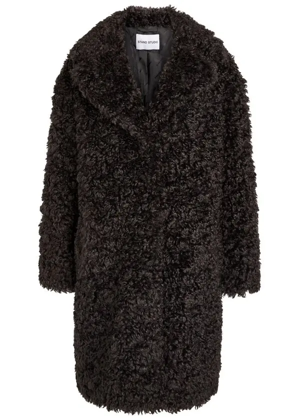 STAND STUDIO Camille Cocoon Faux Fur Coat