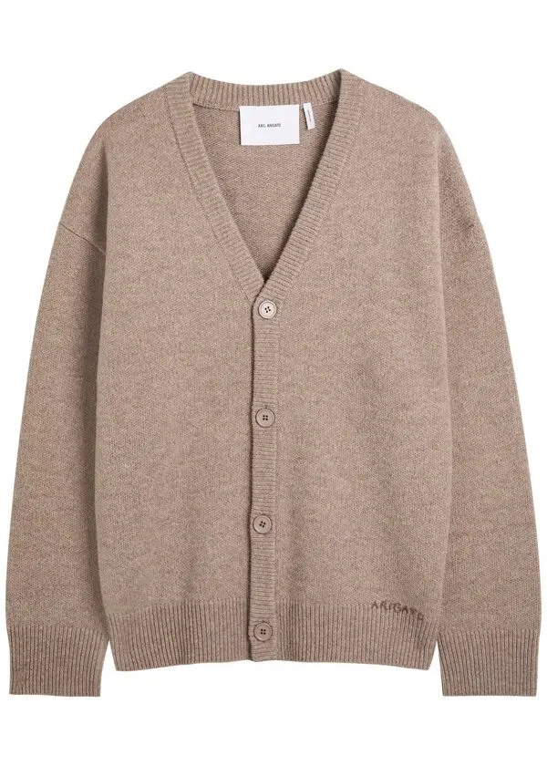Axel Arigato Milo Logo-embroidered Wool Cardigan