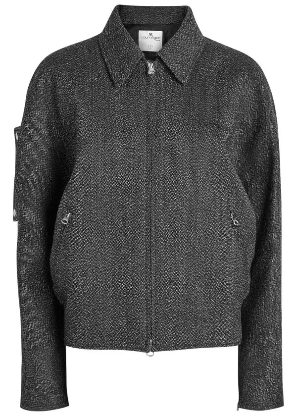 COURREGES Quilted Caviar Wool Jacket