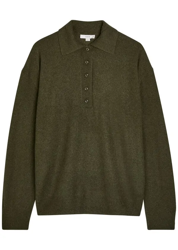 Vince Cashmere And Silk-blend Polo Jumper