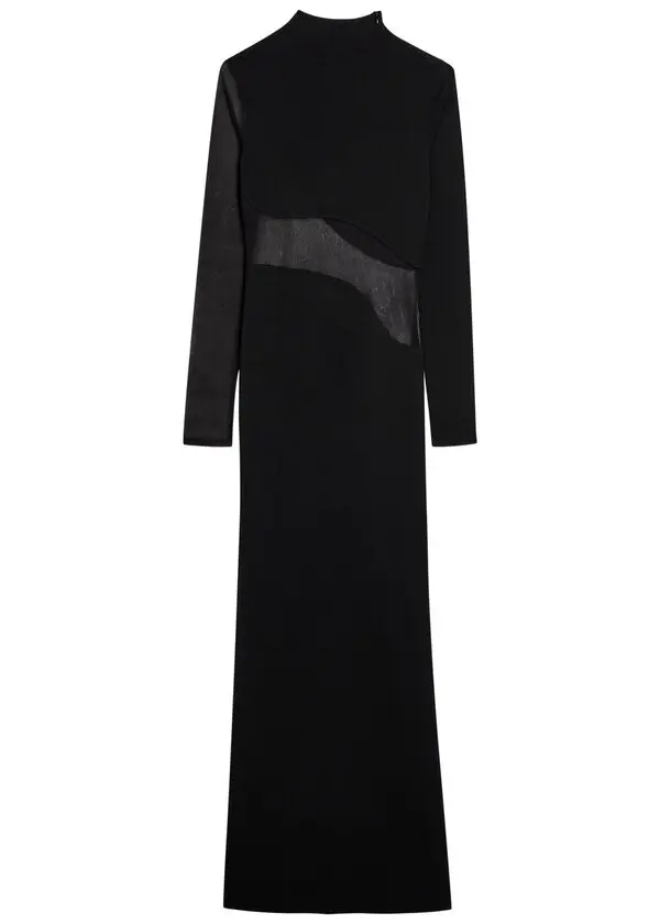 Alaïa Paneled Mesh Maxi Dress