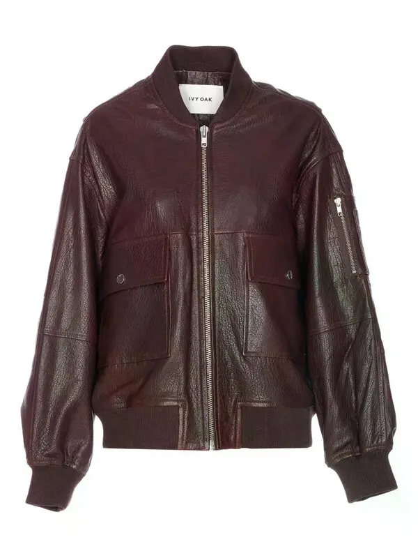 IVY OAK Lara Leather Jacket - Brown