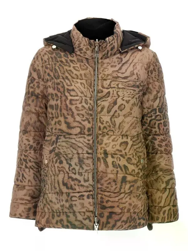 ELENA MIRO` Animalier-print Puffer Jacket