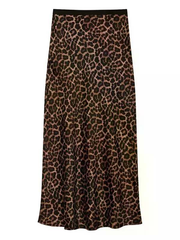 ANINE BING Animal-print Silk Skirt