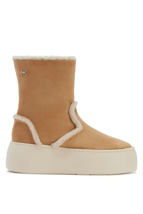 GIUSEPPE ZANOTTI Gz League Fur Bootie - Beige