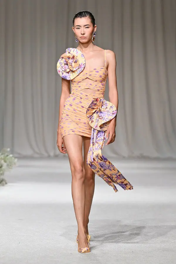 PatBO Peony Dots Draped Mini Dress