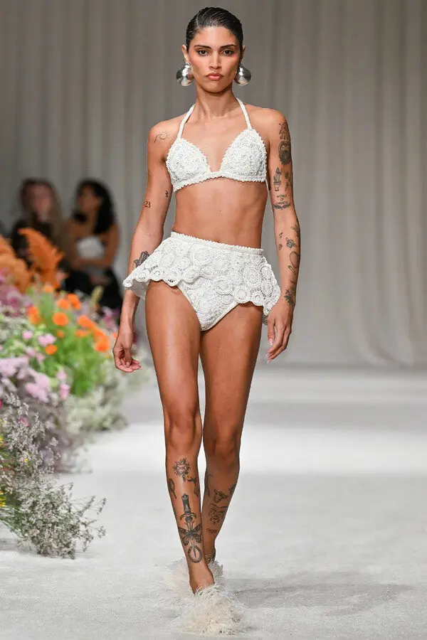 PatBO Gal Embroidery High-waist Bikini Bottom