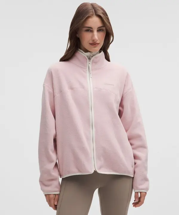 Lululemon Tumbled Fleece Full-zip Jacket - Mink Berry/light Ivory/warm Ash Grey