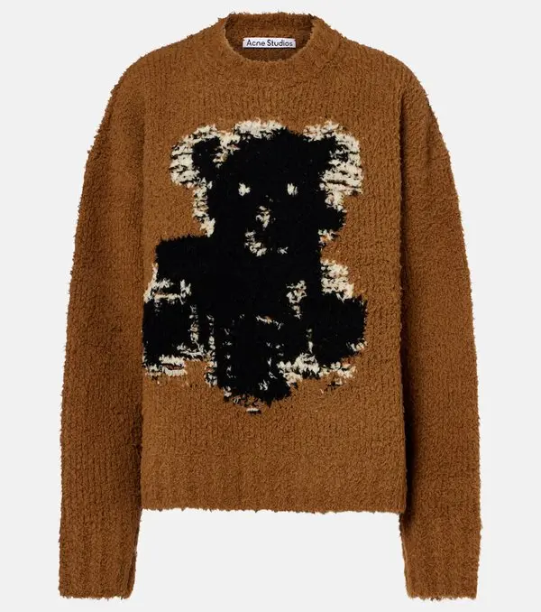 Acne Studios Wool-blend Crewneck Sweater - Brown
