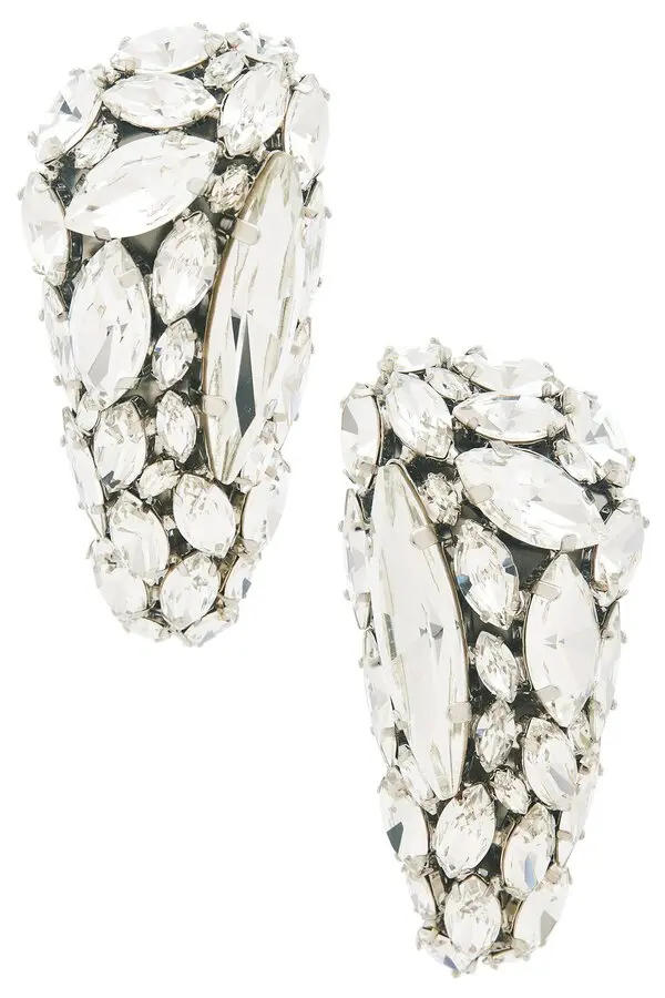AREA Crystal Cluster Triangle Earrings