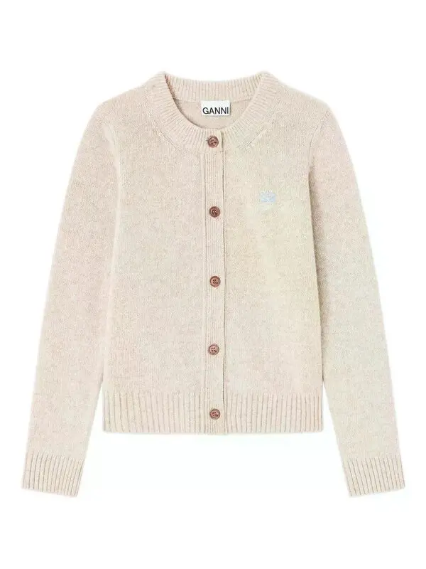 GANNI Buttoned Cardigan - Neutrals