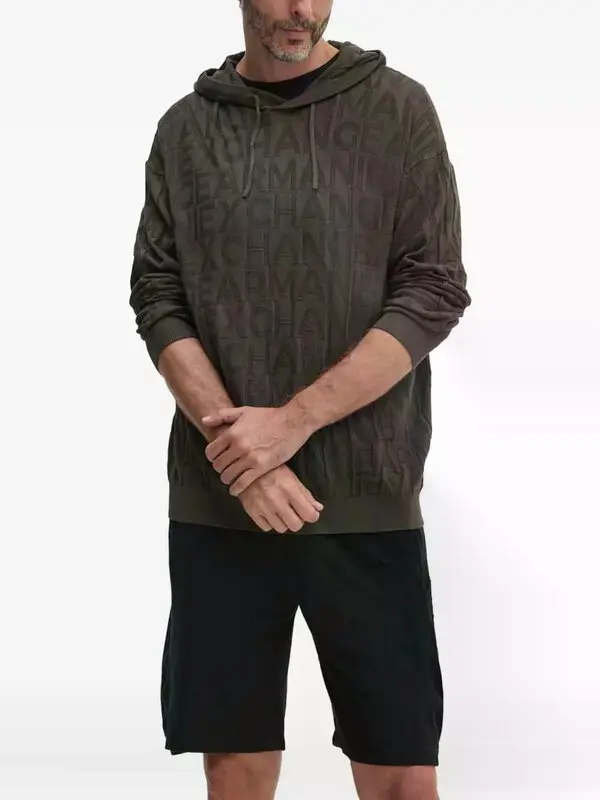 Armani Exchange Logo-pattern Hooded Sweater
