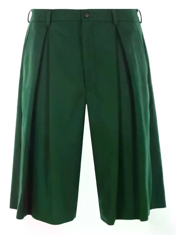 Comme Des Garçons Pleated Darted Wool Shorts