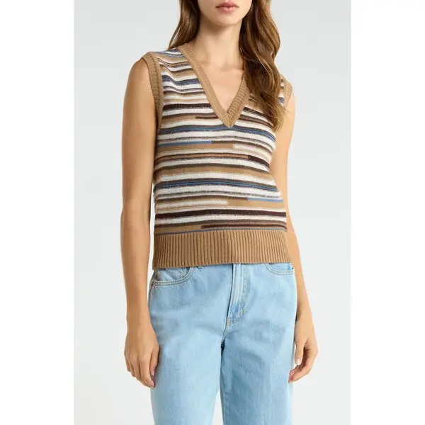 Veronica Beard Helenka Striped Sweater Vest