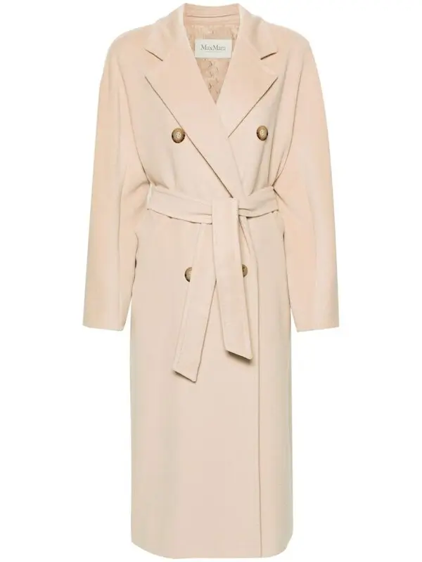Max Mara Long Coat In Double Wool Drap - Multicolor