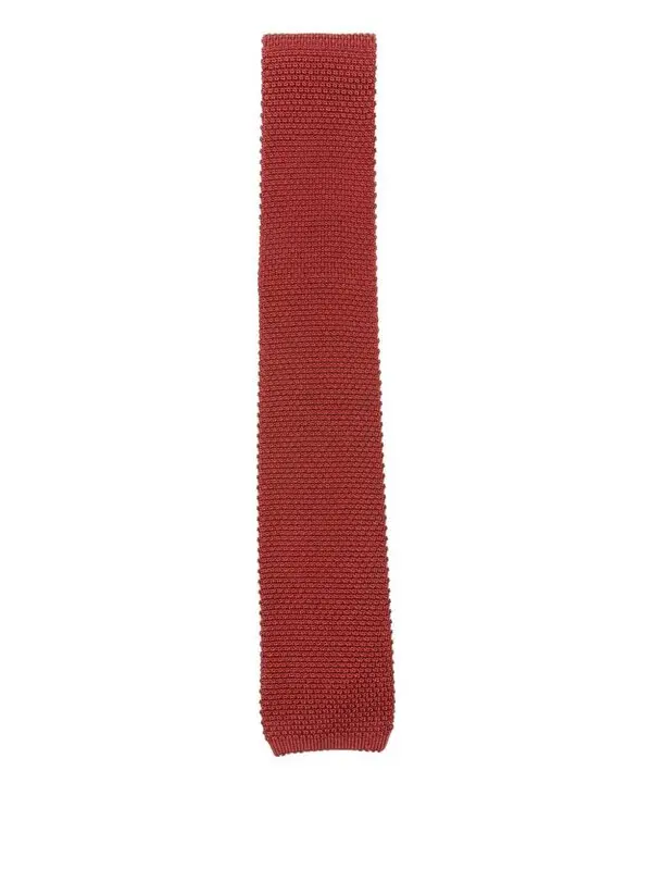 Husbands Knitted Wool Tie - Rust