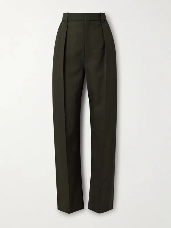 LEMAIRE Pleated Wool-blend Twill Trousers