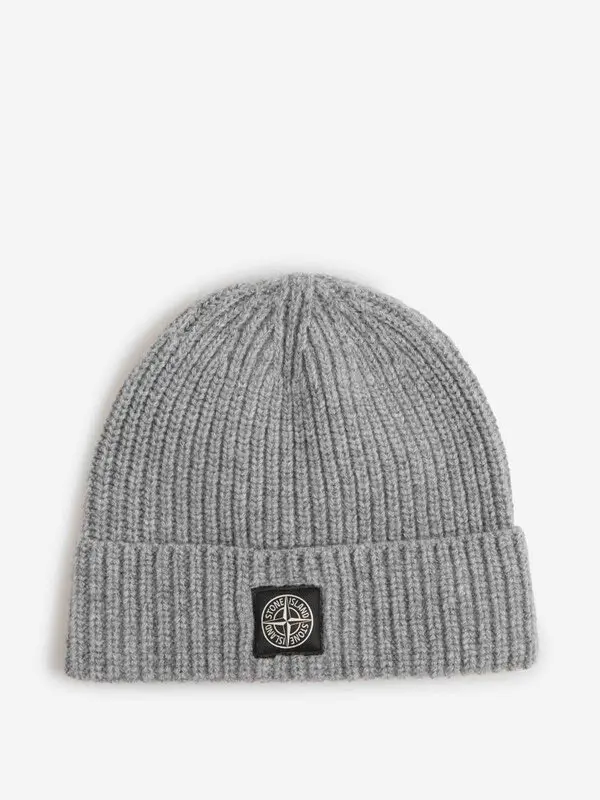 Stone Island Wool Knit Hat - Light Grey