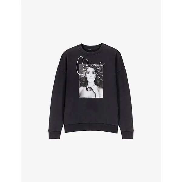 Maje Graphic-print Cotton Sweatshirt
