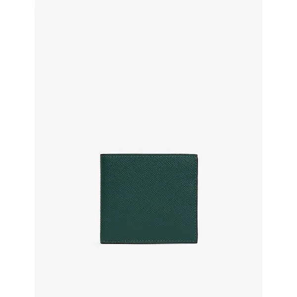 Smythson Panama 8-card Slot Leather Wallet - Forest Green