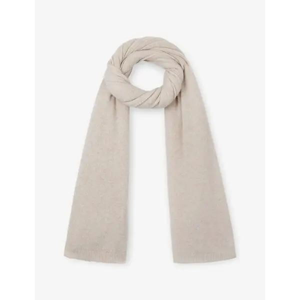 THE WHITE COMPANY Ribbed-trim Cashmere Blanket Scarf