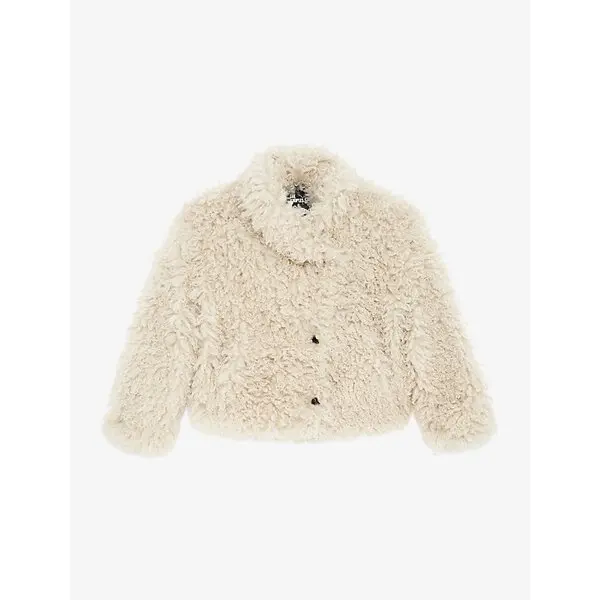 The Kooples Lapel Collar Faux Fur Jacket