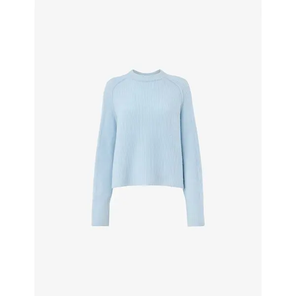 Whistles Aria Ribbed Knitted Jumper - Pale Blue