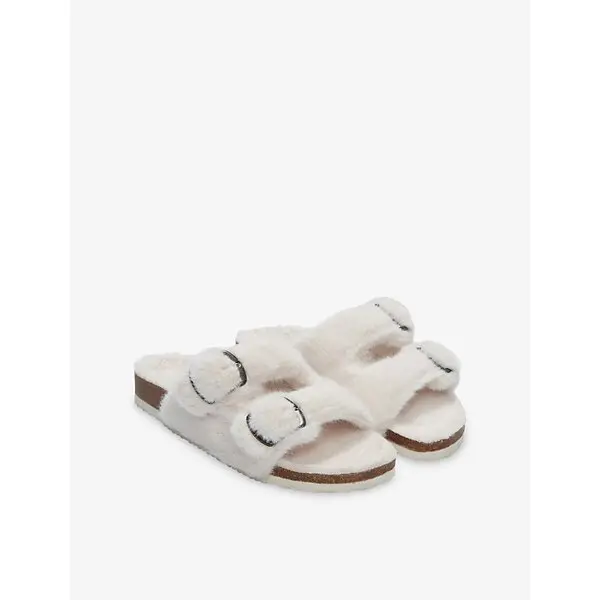 THE WHITE COMPANY Faux-fur Double Buckle Slippers
