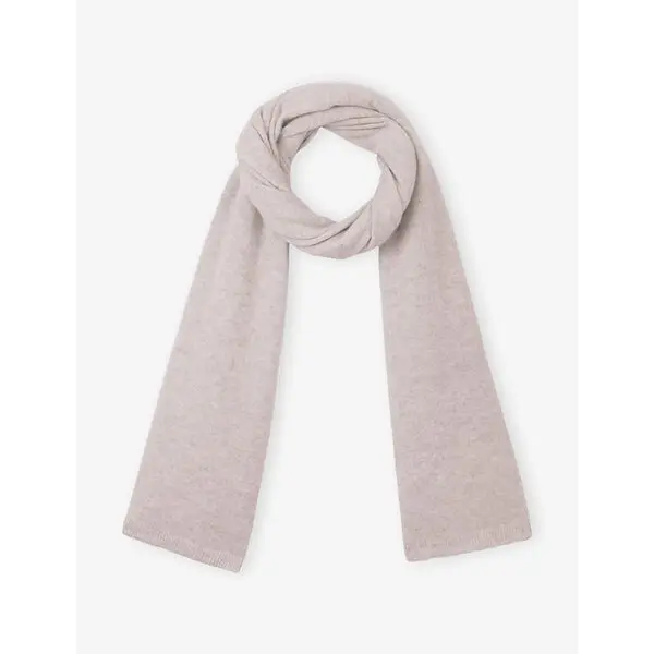 THE WHITE COMPANY Essential Ribbed-trim Cashmere Scarf - Palegrmrl