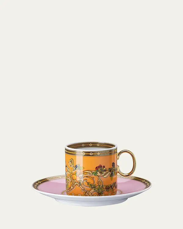 Versace Butterfly Garden Modern Teacup & Saucer Set
