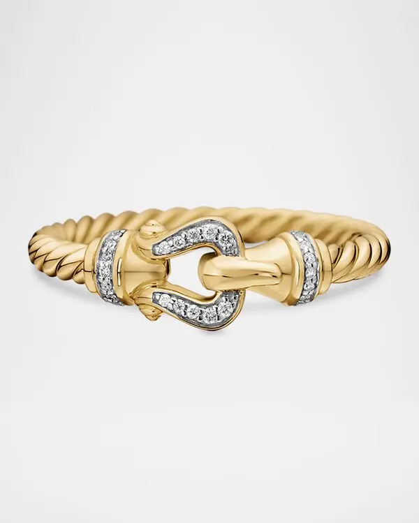David Yurman Petite Buckle Ring With Diamonds