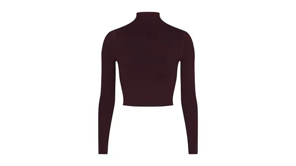 Nike X Skims Vintage Seamless Mock Neck Crop Top - Currant