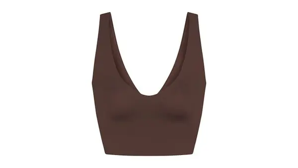Nike X Skims Matte Vneck Bra Top - Dark Sepia