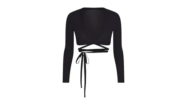 Nike X Skims Weightless Layers Wrap Top - Obsidian