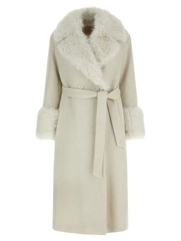 TWINSET Lamé Thread Coat - White