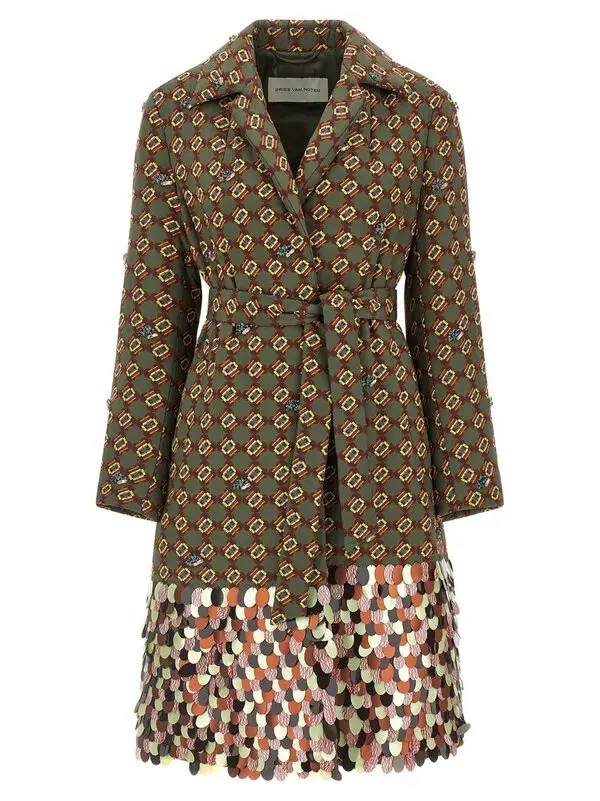 Dries Van Noten Roltas Patterned Silk Coat