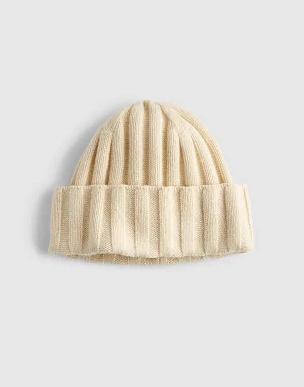 Madewell Ribbed Heritage Merino Wool Beanie - Biscuit