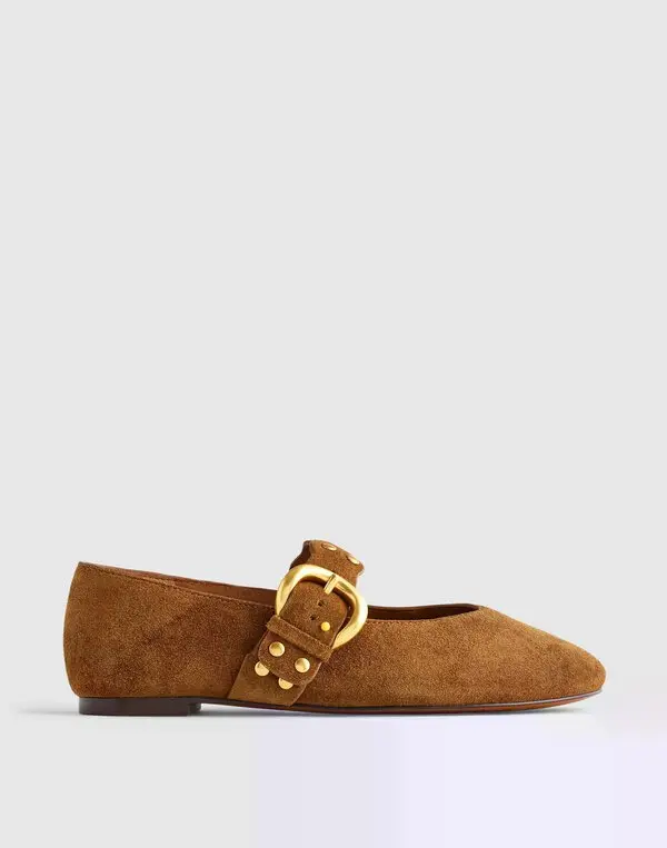 Madewell Remy Scalloped Suede Mary Jane Flats
