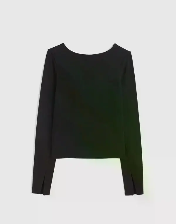 Madewell Long-sleeve Scoopback Tee - Jet Black