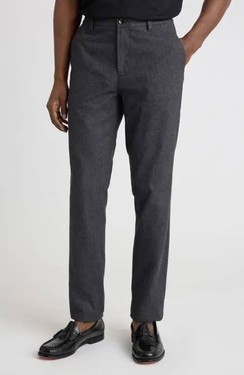 Bonobos Flat Front Brushed Cotton Herringbone Chinos - Charcoal Herringbone