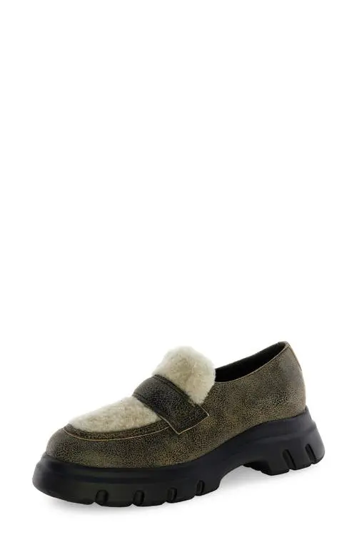 VOILE BLANCHE Twilly Genuine Shearling Lug Sole Loafer