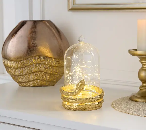 MARTHA STEWART As Is 9.5' Twinkling Glass Snake Cloche