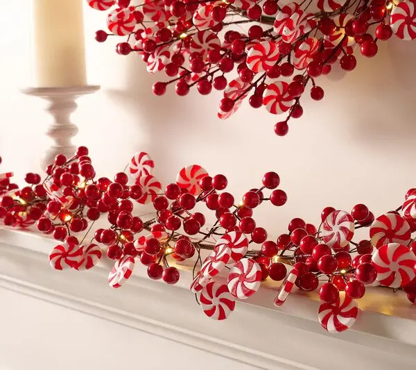 KRINGLE EXPRESS As Is 4' Pre-lit Peppermint &berrygarland