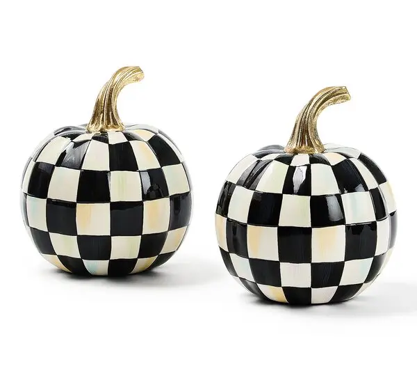 MACKENZIE-CHILDS As Is Set Of 2 Mini Pumpkins