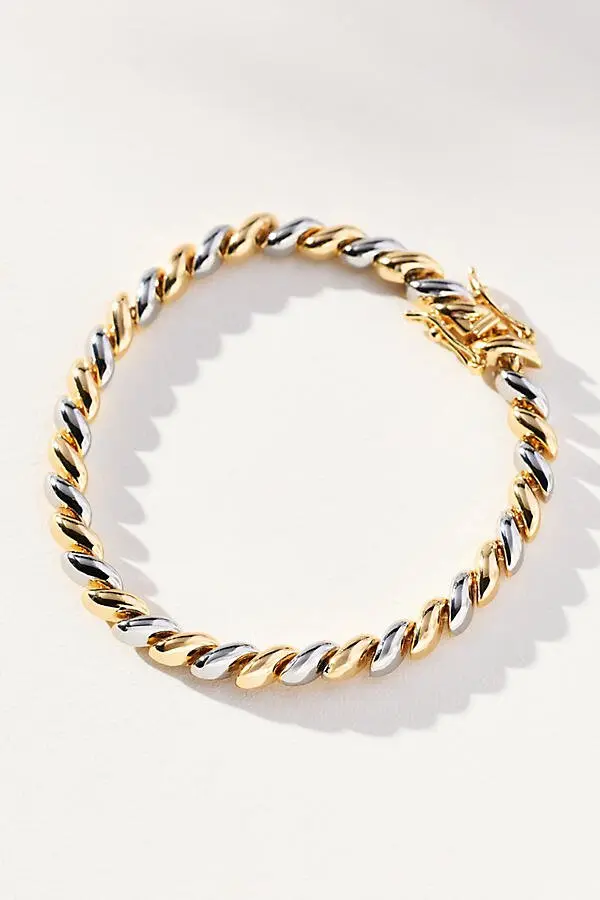 Anthropologie Daty Tennis Bracelet - Gold Metallic