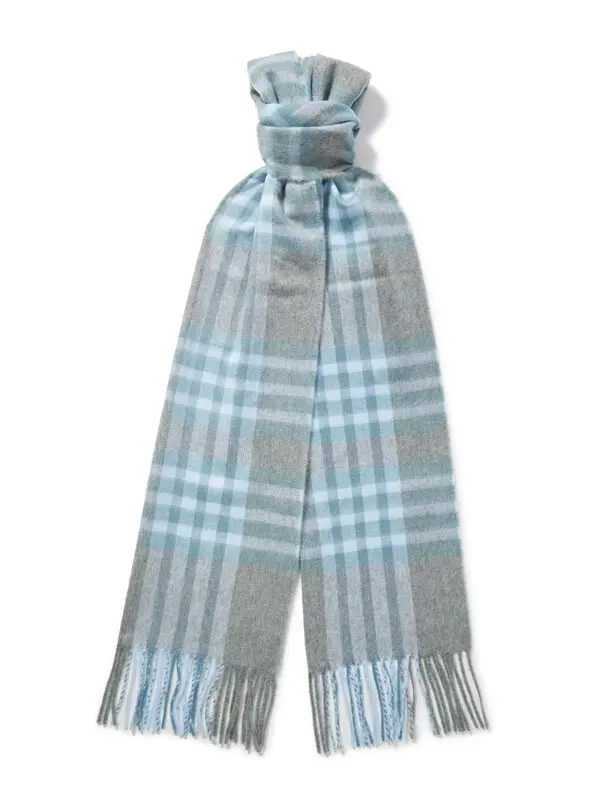 Johnstons Of Elgin Fringed Checked Cashmere Scarf - Multi