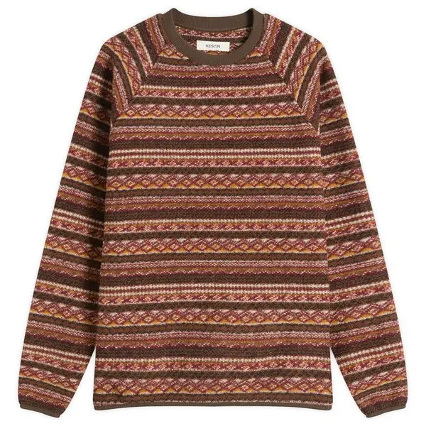 KESTIN Junction Knitted Fairisle Sweatshirt - Umber